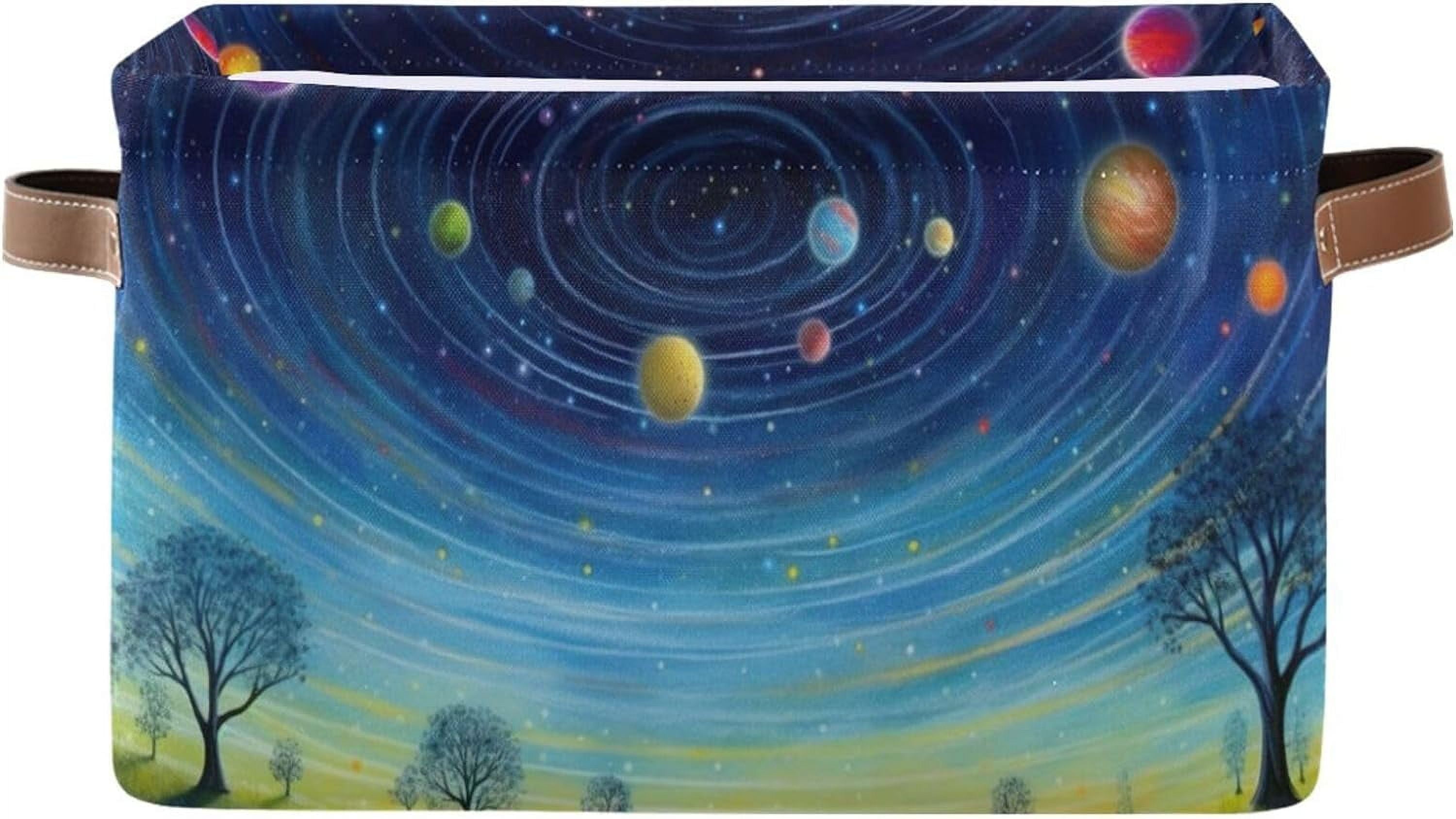 Solar System Foldable Storage Basket for Shelves, Collapsible Sturdy ...