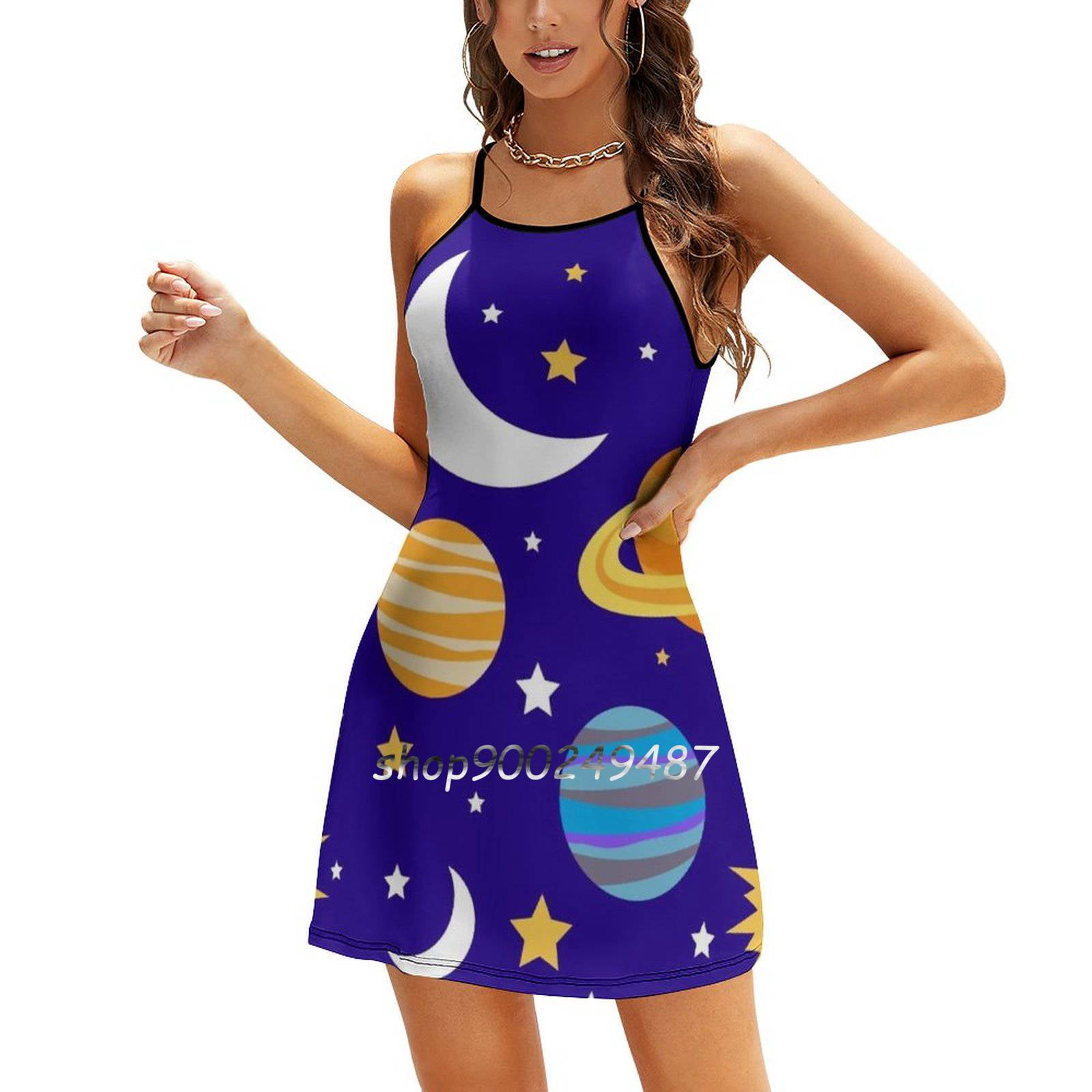 Solar System Frizzle " Gets " Square Neck Dress New Plus Size Elegant ...