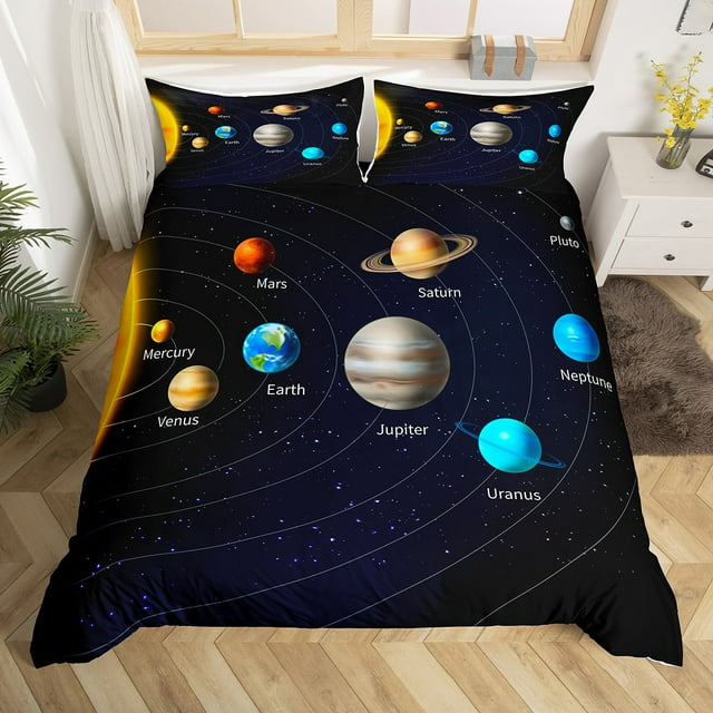 Solar System Full Duvet Cover Sets for Boys Girls Outer Space Bedding ...