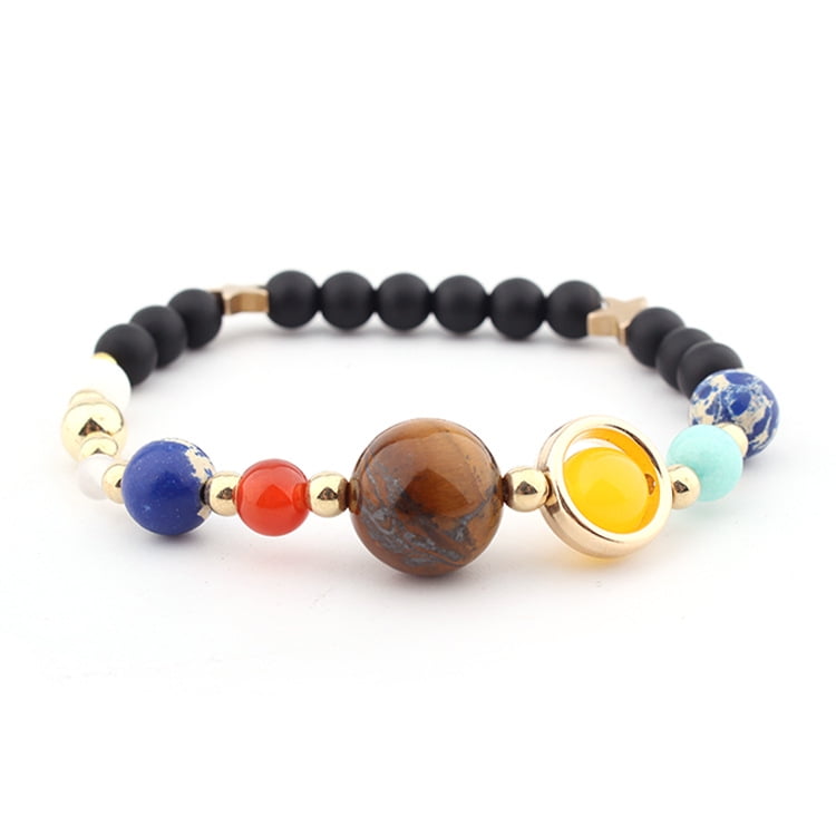 Solar System Galaxy Bracelet Natural Stone Eight Planets Universe ...