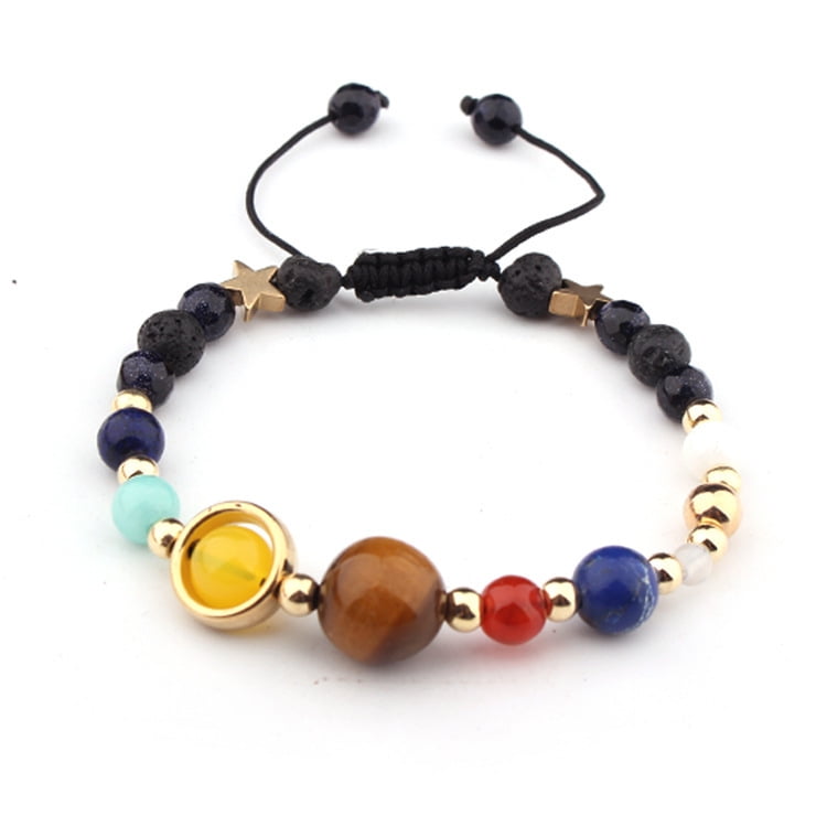 Solar System Galaxy Bracelet Natural Stone Eight Planets Universe ...