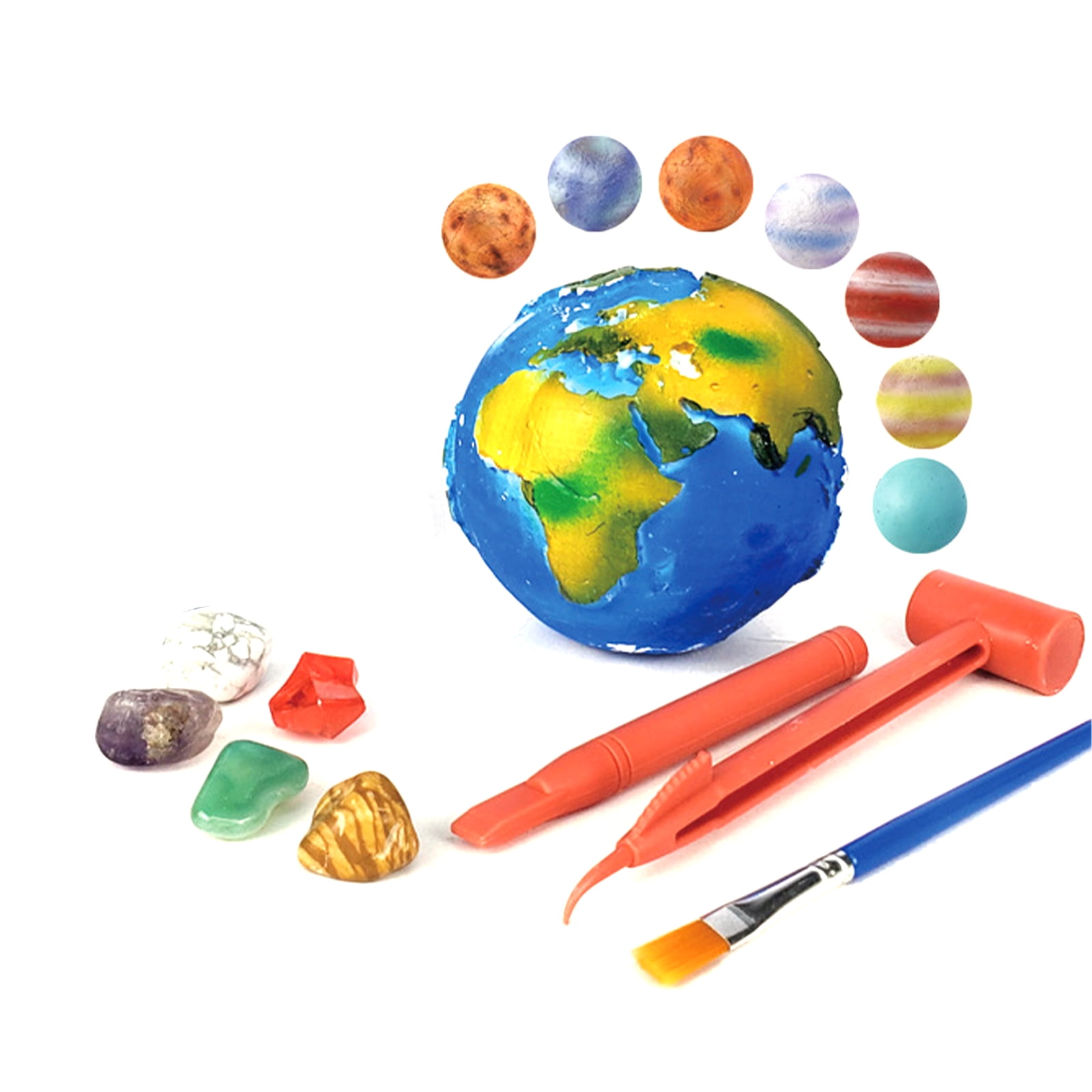 Solar System Gemstone Dig Kit - Dig Up About 13 Gems, Rocks & Fossils ...