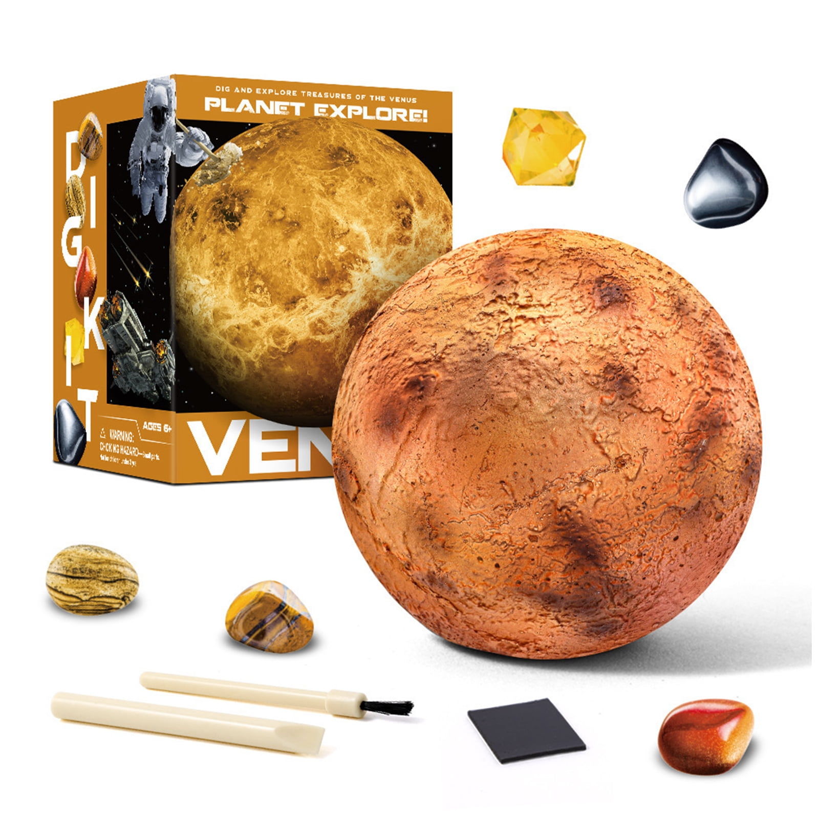Solar System Gemstone Dig Kit - Dig Up About 13 Gems, Rocks & Fossils ...