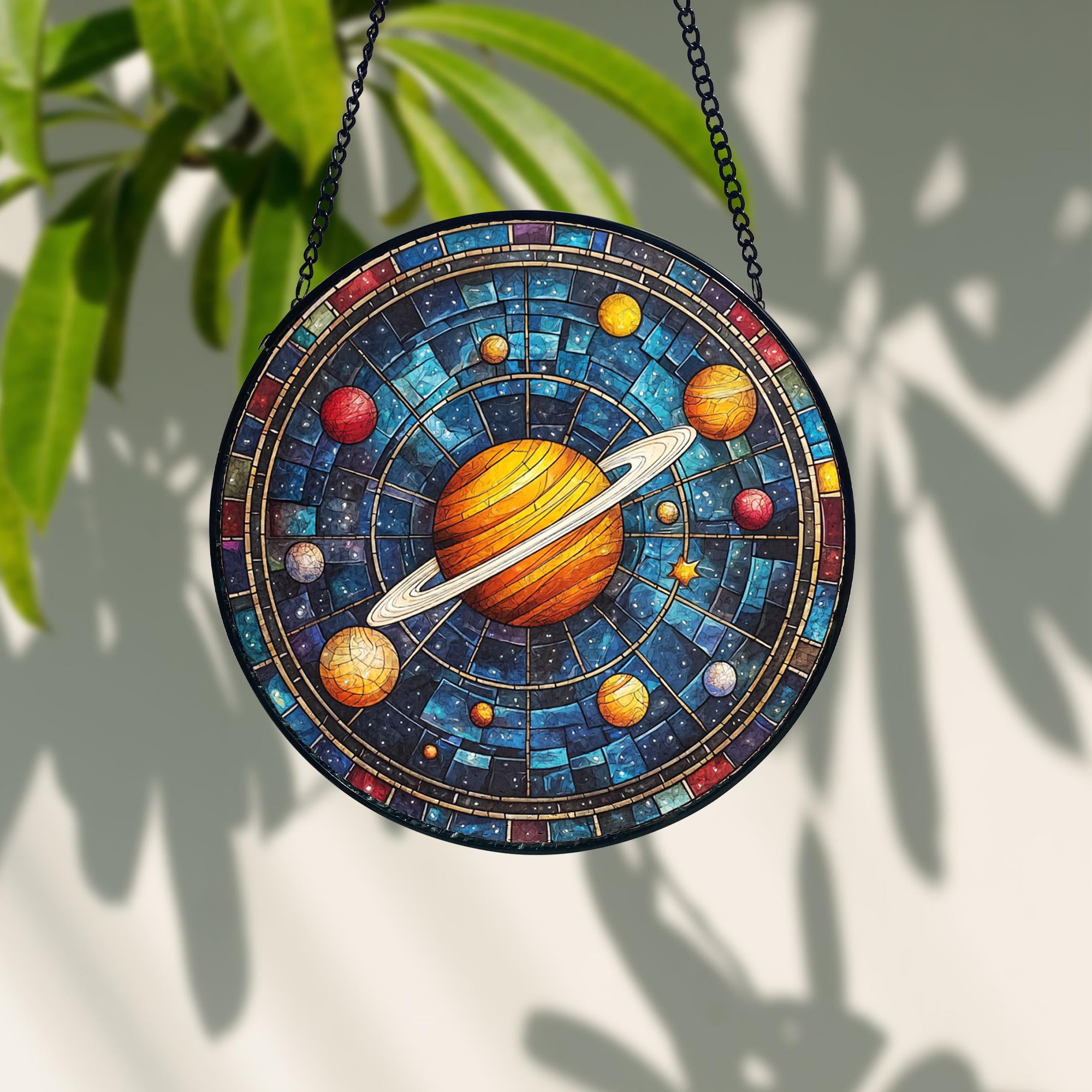 Solar System Glass Suncatcher Planetary Window Hanging Ornament ...