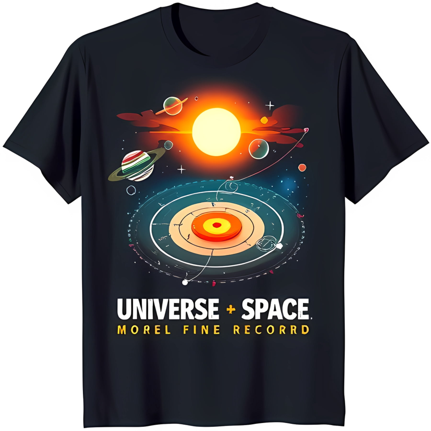 Solar System Graphic Black T-Shirt Universe & Space Design - Walmart.com