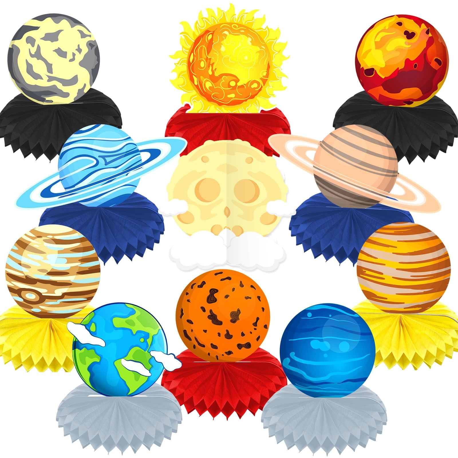 Solar System Honeycomb Centerpieces 11 Pack Space Birthday Party ...
