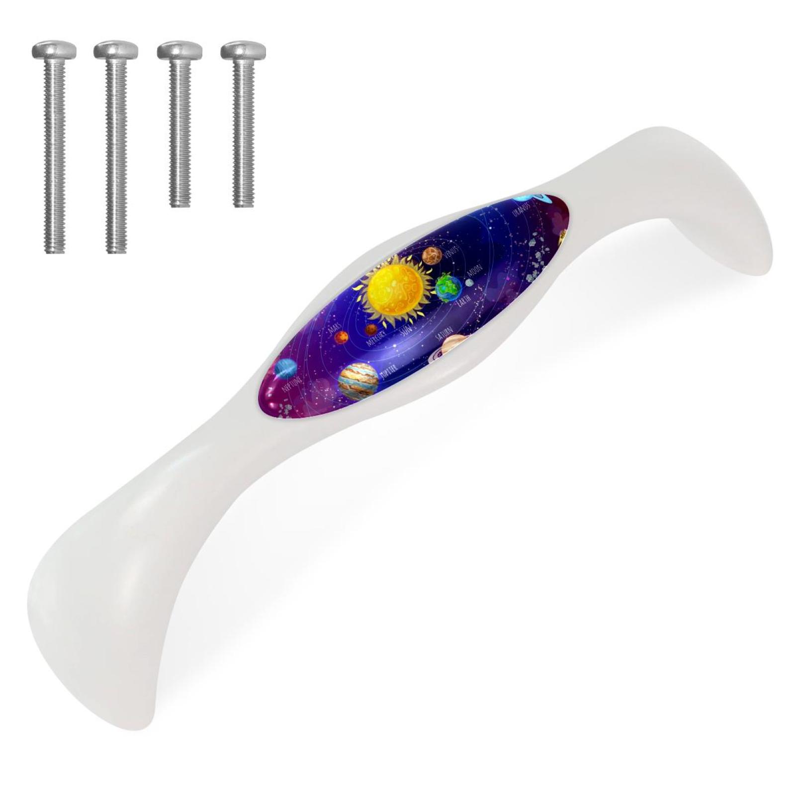 Solar System Knob 4 Pack Arched Drawer Pulls Crystal Glass White Knobs ...