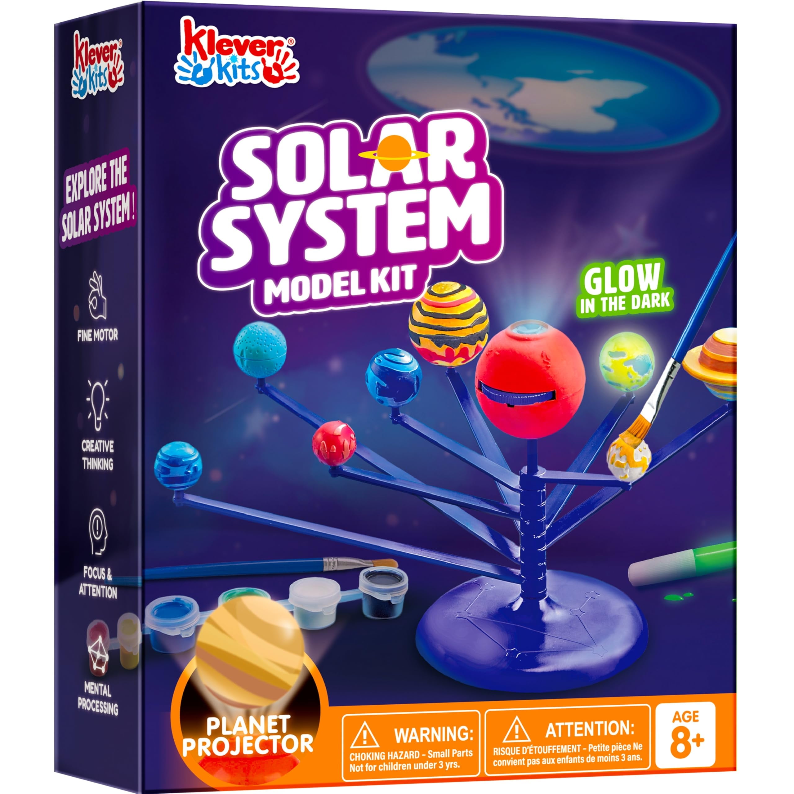Klever Kits Solar System Kit for Kids with Planetarium Projector, 8 ...