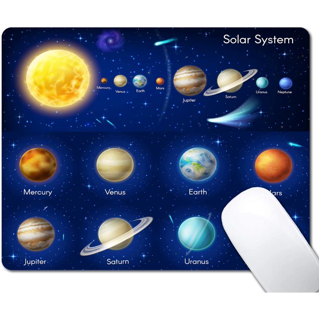 Solar System Mouse Pad, Asteroids Infographics Mouse Pad for Design ...