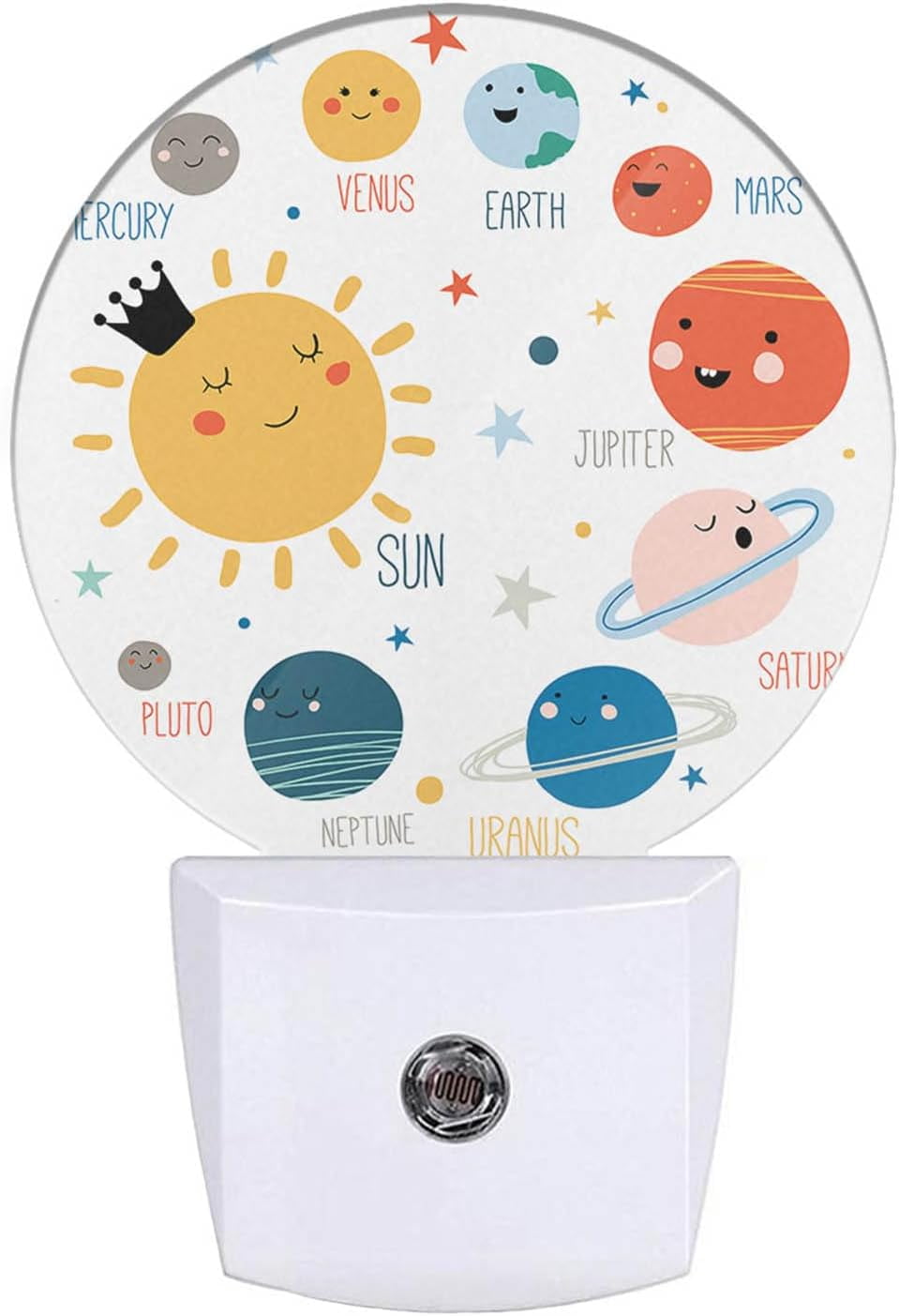 Solar System Night Light Planets Stars Satellites in Universe Cartoon ...