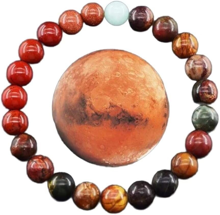 Solar System Planet Bracelet Handmade 8mm Natural Stone Beaded Bracelet ...