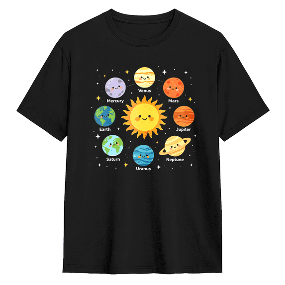 Solar System Planet Space Map Graphic Tee for Men and Women Science ...