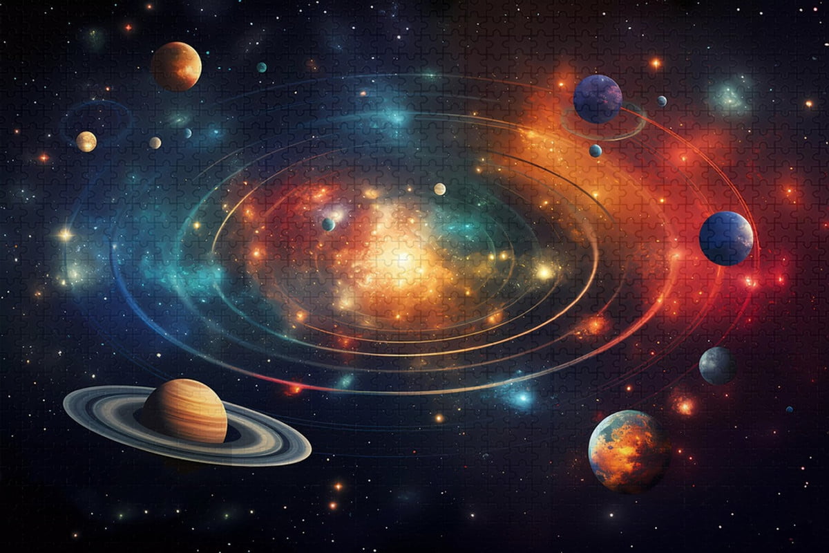 Solar System Planets 500 Piece Puzzle - 20.4" X 14.9" Beautifully ...