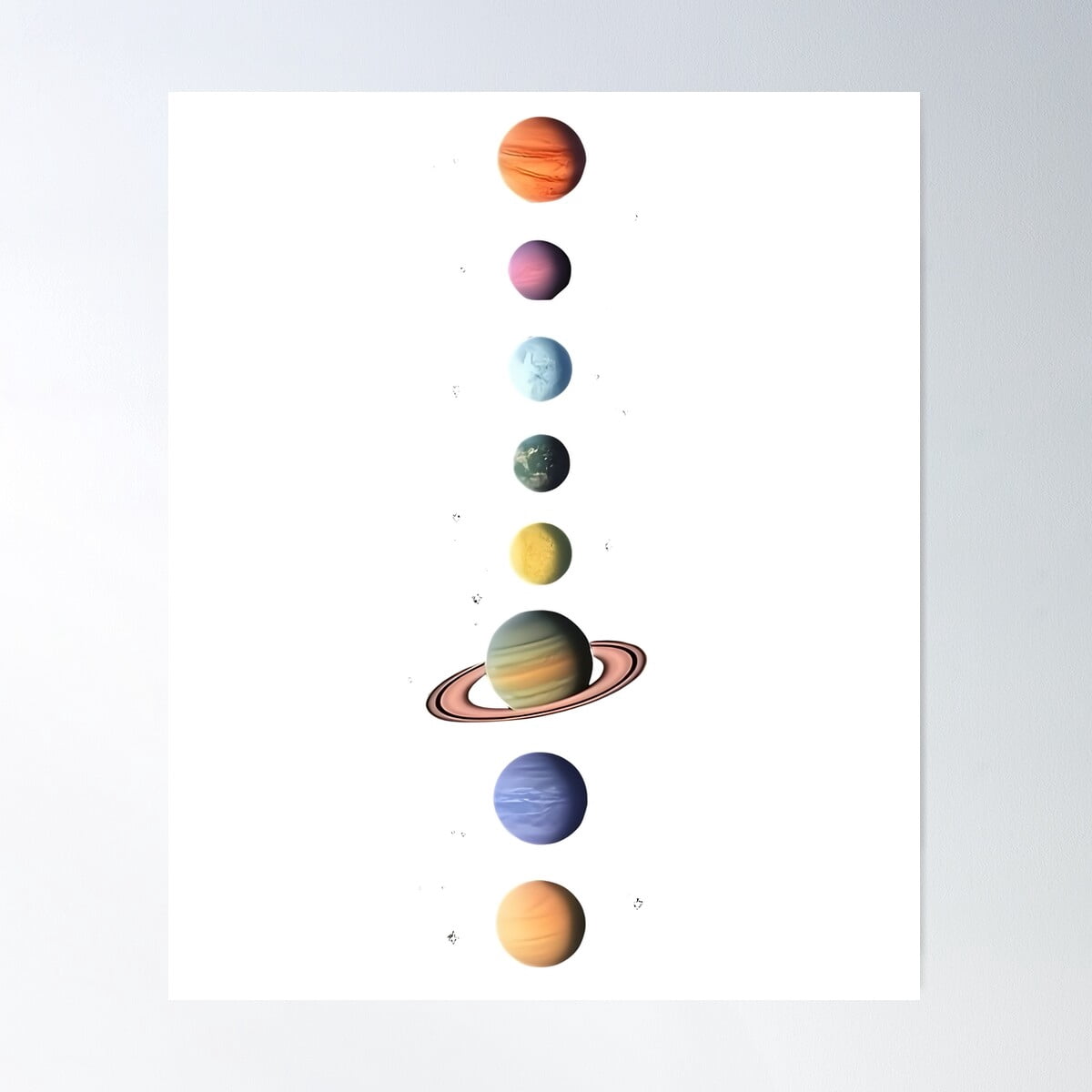 Solar System Planets Aligned - Space Art Design Poster Wall Art, Modern ...
