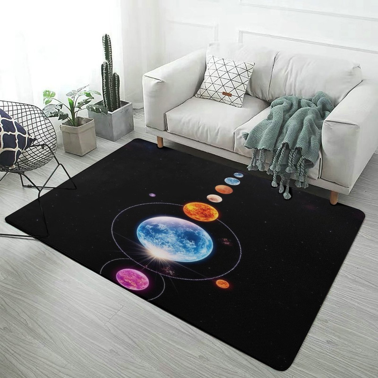 Solar System Planets Art Home Decor Living Room Carpet Non-slip Hotel ...