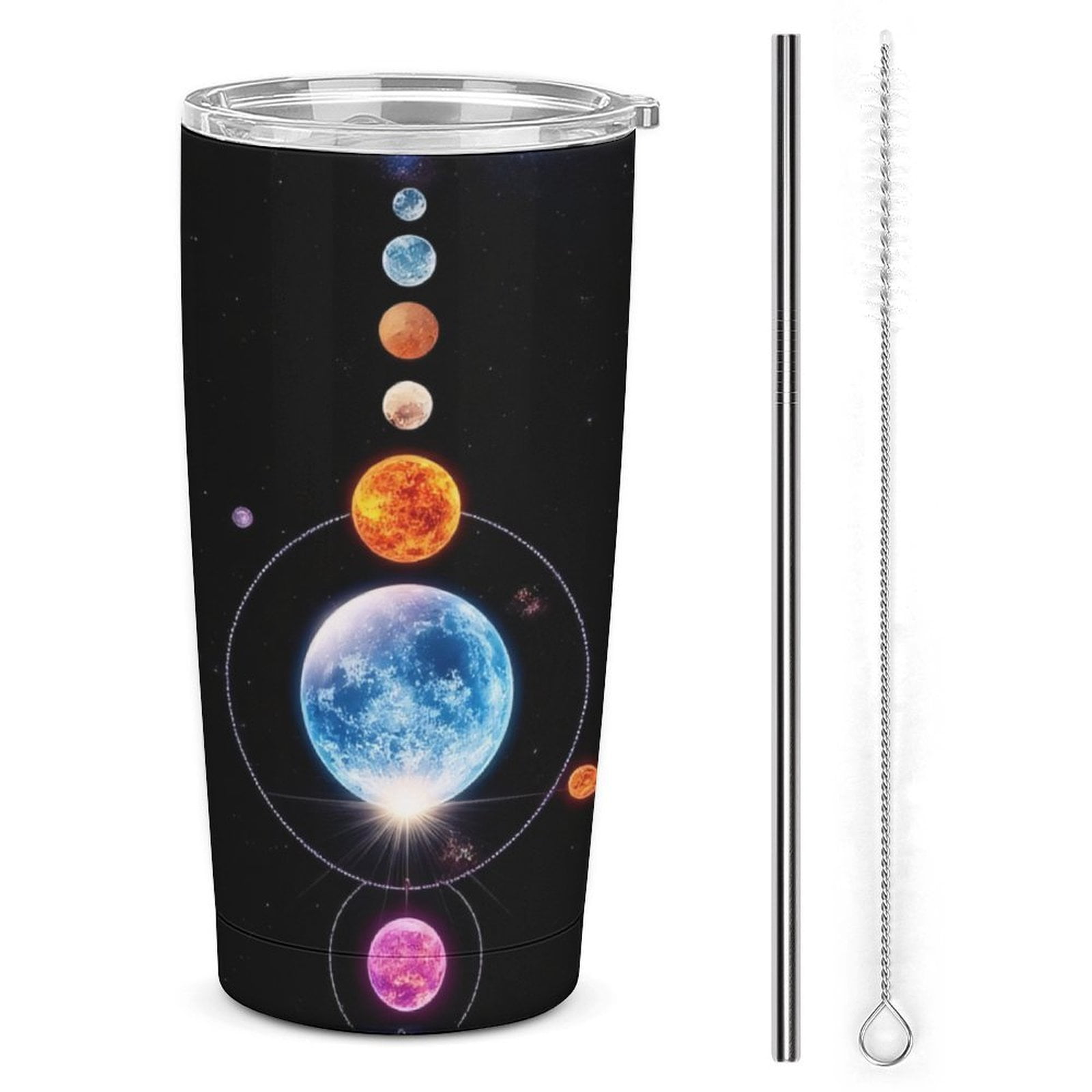 Solar System Planets Art Tumbler with Lids And Straws Insulated Cup ...