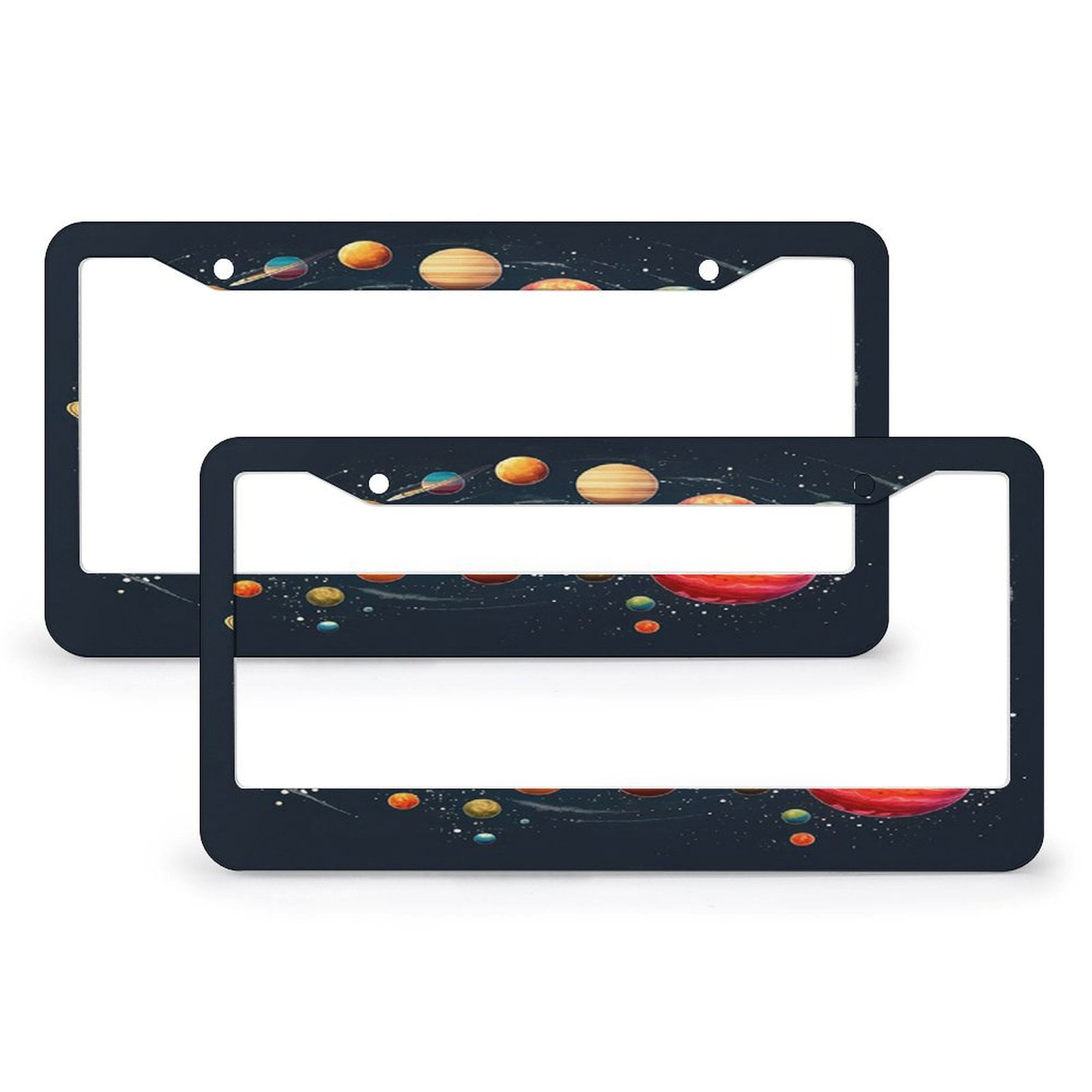 Solar System Planets License Plate Frames - 2 Pack Metal Tag Frame Car ...