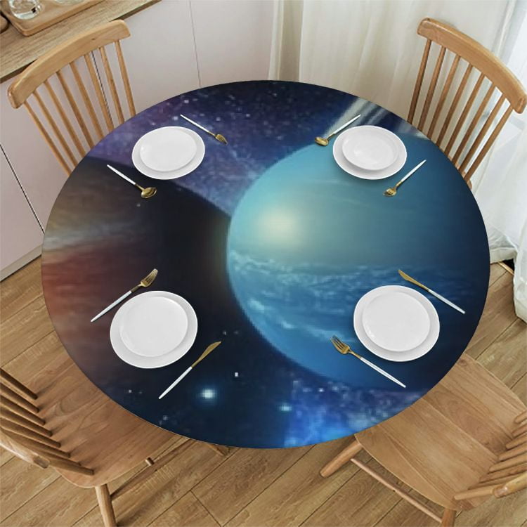 Solar System Planets Round Tablecloth with Elastic Edge,Outer Space ...