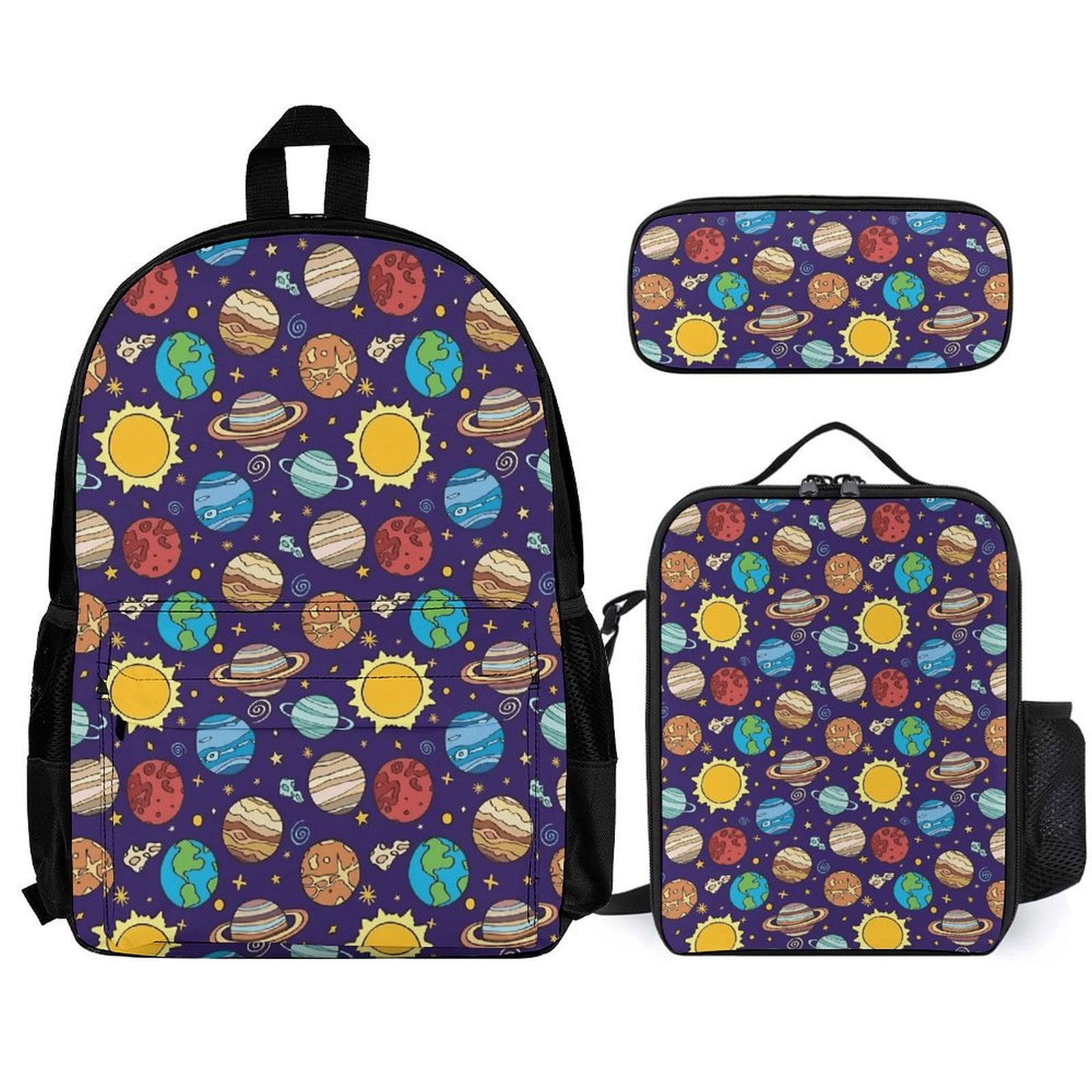 Solar System Planets School Backpack Set Lightweight Backpack Book Bag ...
