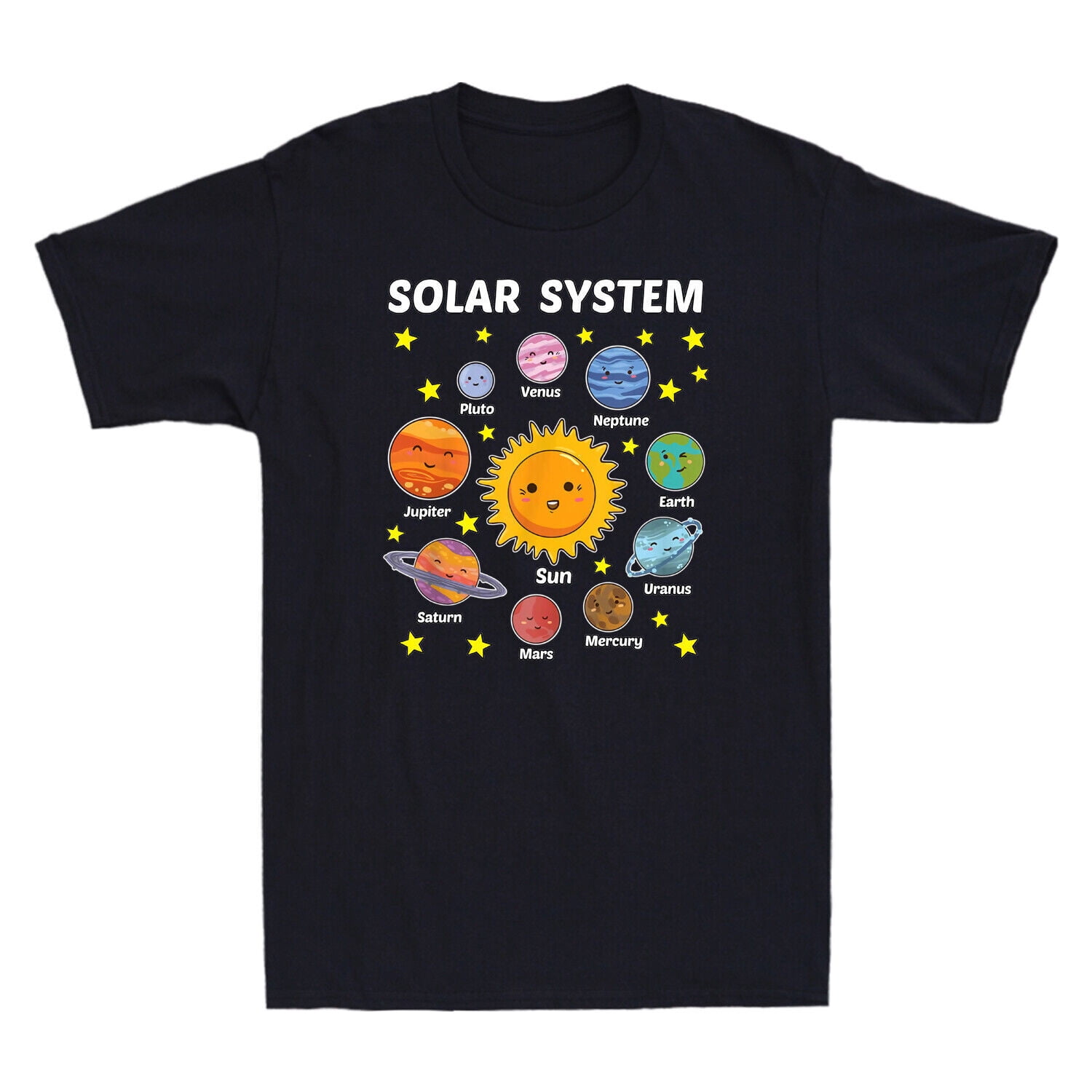 Solar System Planets Science Space Pluto Earth Mars Sun Funny Men's T ...