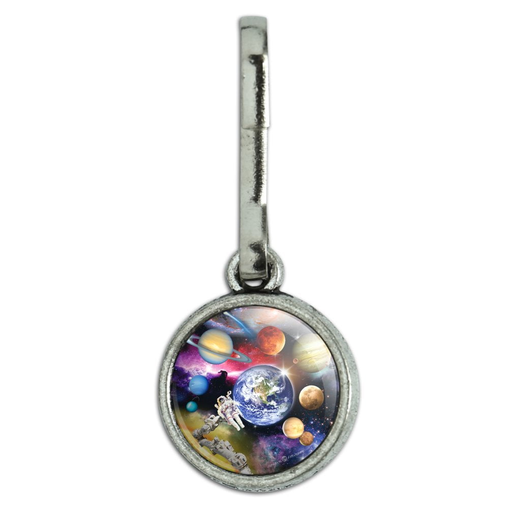 Solar System Planets Space Earth Saturn Jupiter Mars Antiqued Charm ...