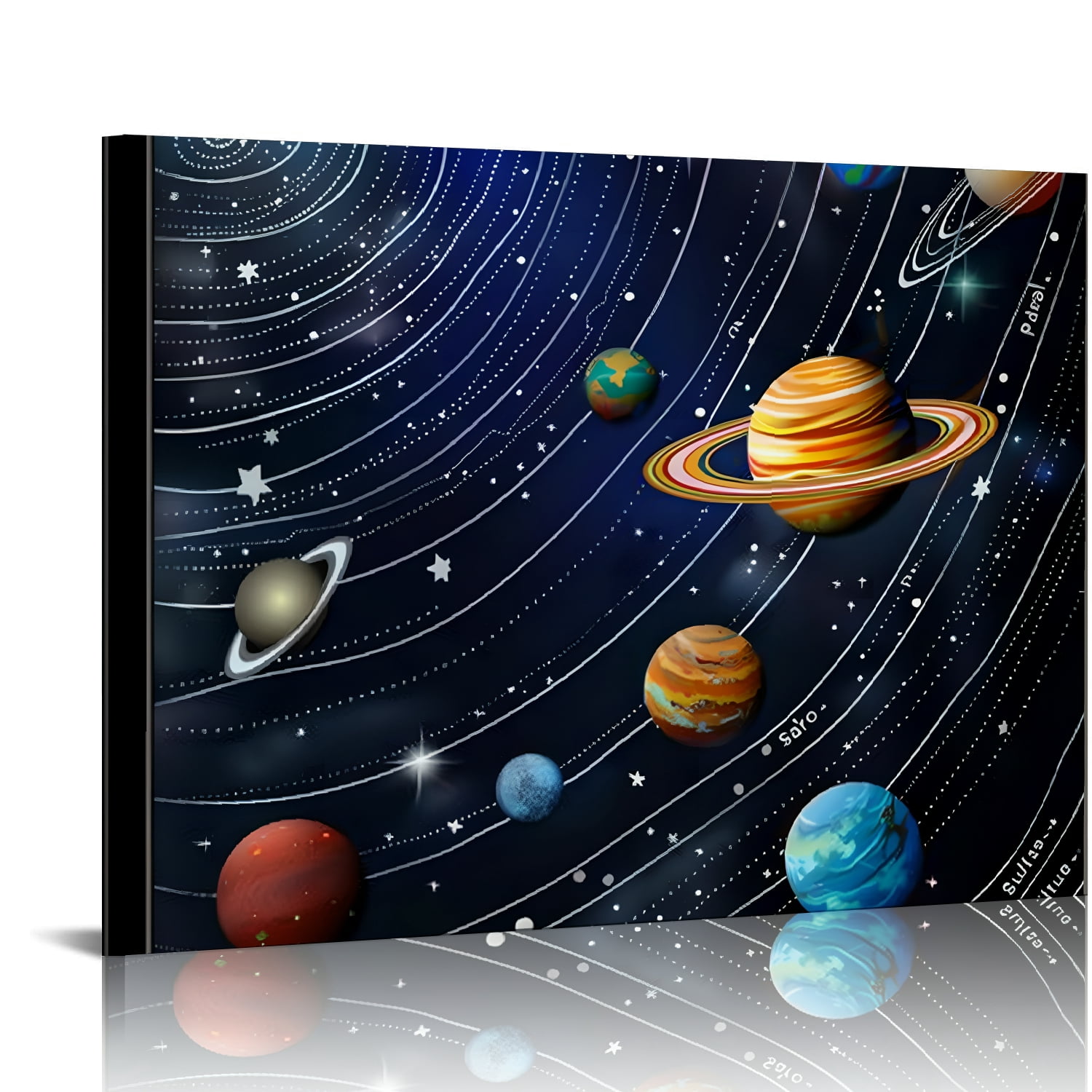 Solar System Planets Stars Print on Canvas Wall Decor for Home - Ready ...