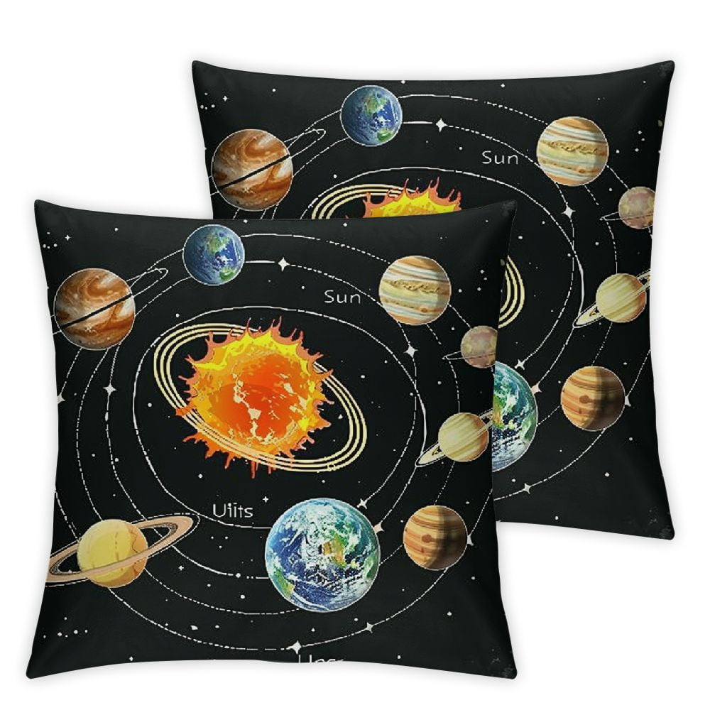Solar System Planets Stars and Milky Way Galaxy Space Throw Pillow Case ...