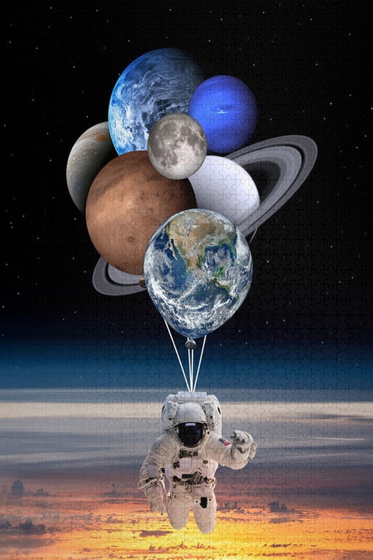 Solar System Planets and Astronauts Jigsaw Puzzle 500 Pieces Floor ...