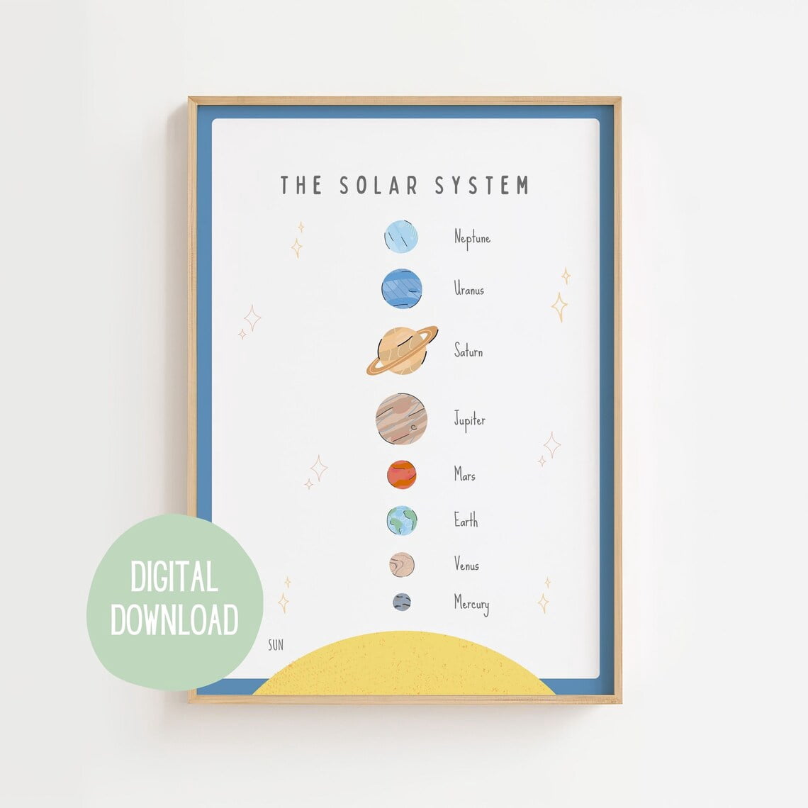 Solar System Poster, Our Solar System Print, Nursery Printable Wall Art ...