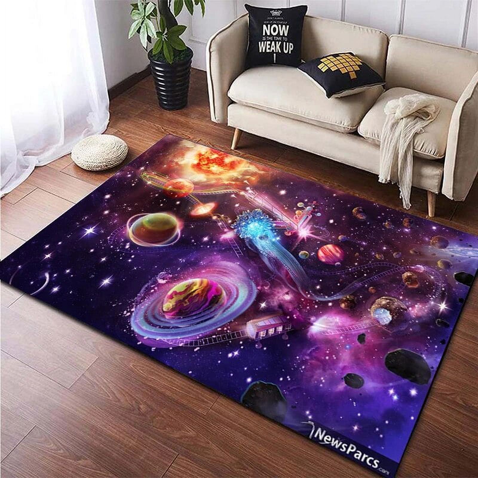 Solar System Printed Area Large Rug Carpet for Living Room Bedroom Sofa ...