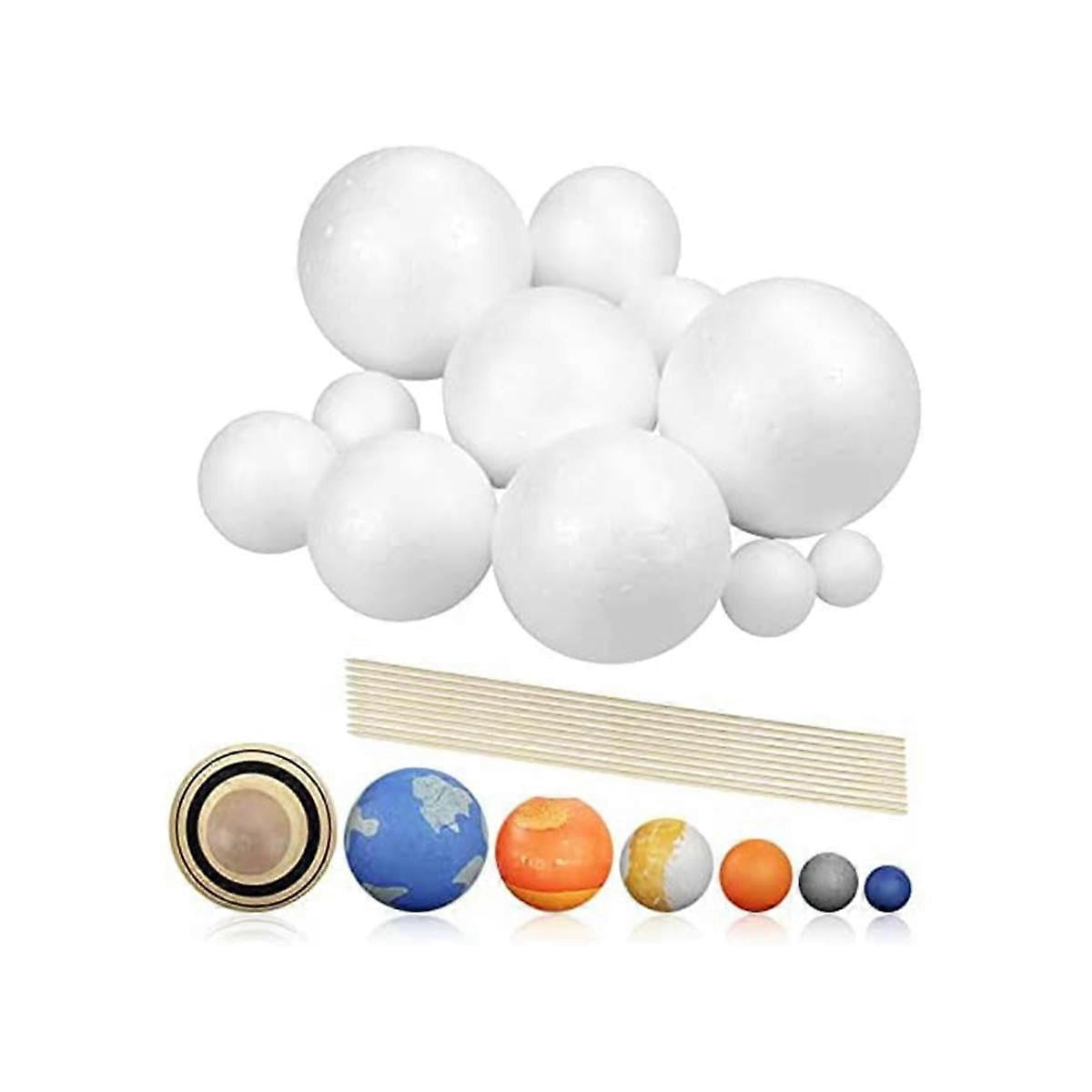 Solar System Project Kit, PlanetModel Crafts 14 Mixed Sized Polystyrene ...