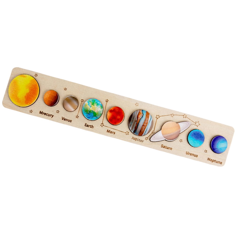 HEMOTON Wood Solar System Puzzle for Kids Educational Toy with 1 Set ...