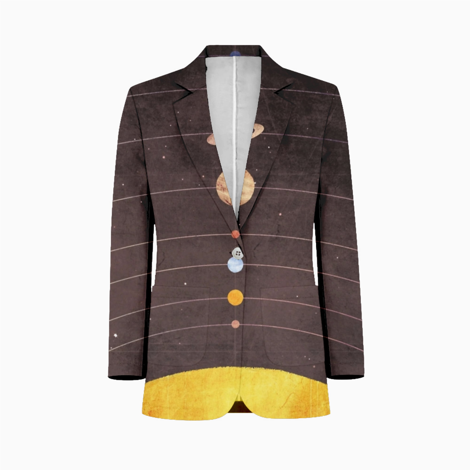 Solar System Retro Mens Suits Shawl Collar Slim Fit Suit Mens Groom ...