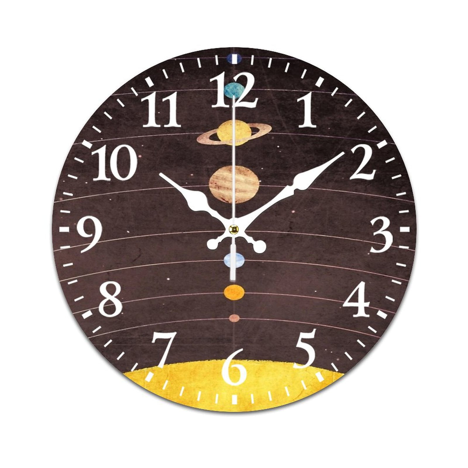 Solar System Retro Wall Clock Modern Design Clocks Wall Hanging Home ...