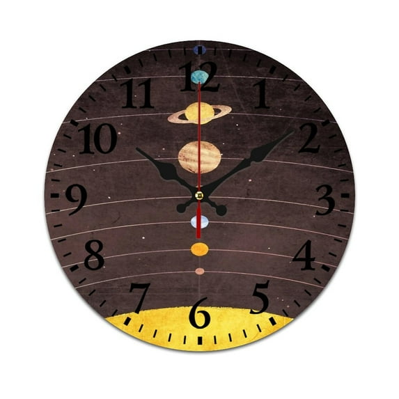 Solar System Retro Wall Clock Modern Design Clocks Wall Hanging Home ...