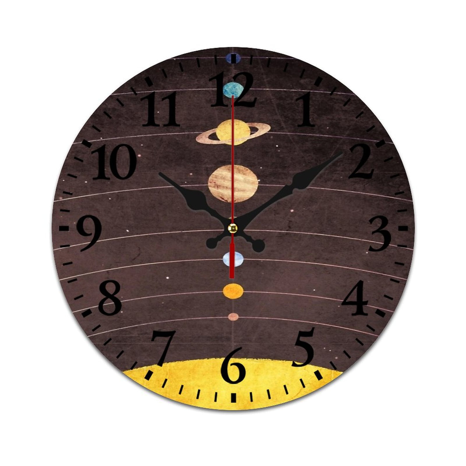 Solar System Retro Wall Clock Modern Design Clocks Wall Hanging Home ...