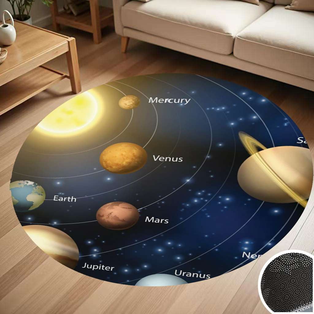 Solar System Round Carpet Living Room Bedroom Home Decoration Coffee ...