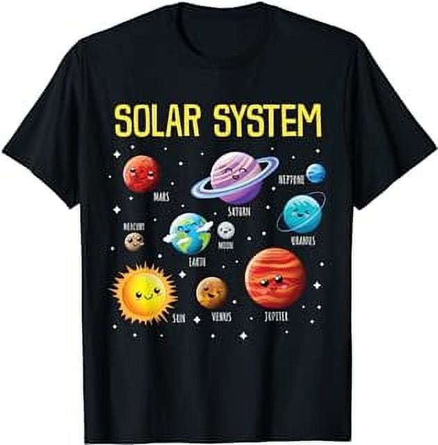 Solar System Shirt Colorful Space Planets Educational Kids T-Shirt ...