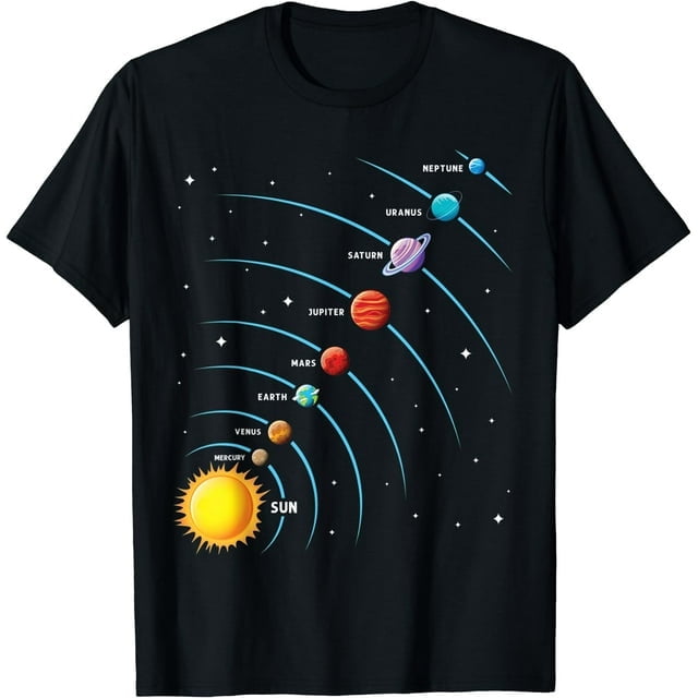 Solar System Shirt Colorful Space Planets Educational T-Shirt - Walmart.com
