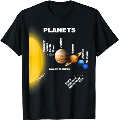 Solar System Shirt Planets Relative To The Sun T-Shirt - Walmart.com
