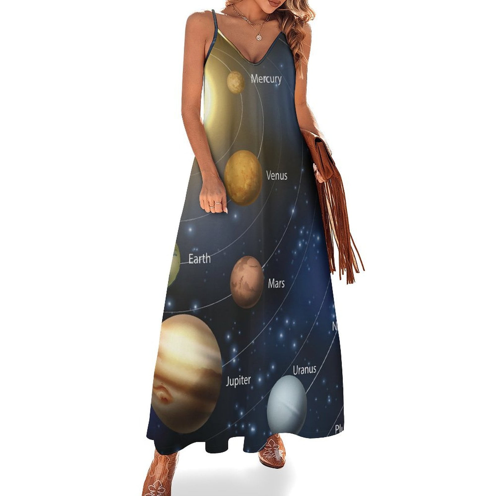 Solar System Sleeveless Dress loose women's dress cocktail dresses ...