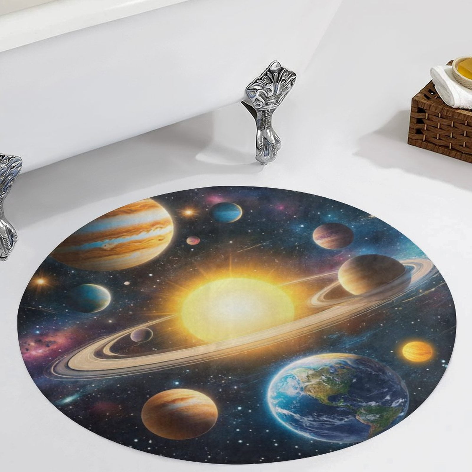 Solar System Space Planet-2 Round Area Carpets Living Room Room Chair ...