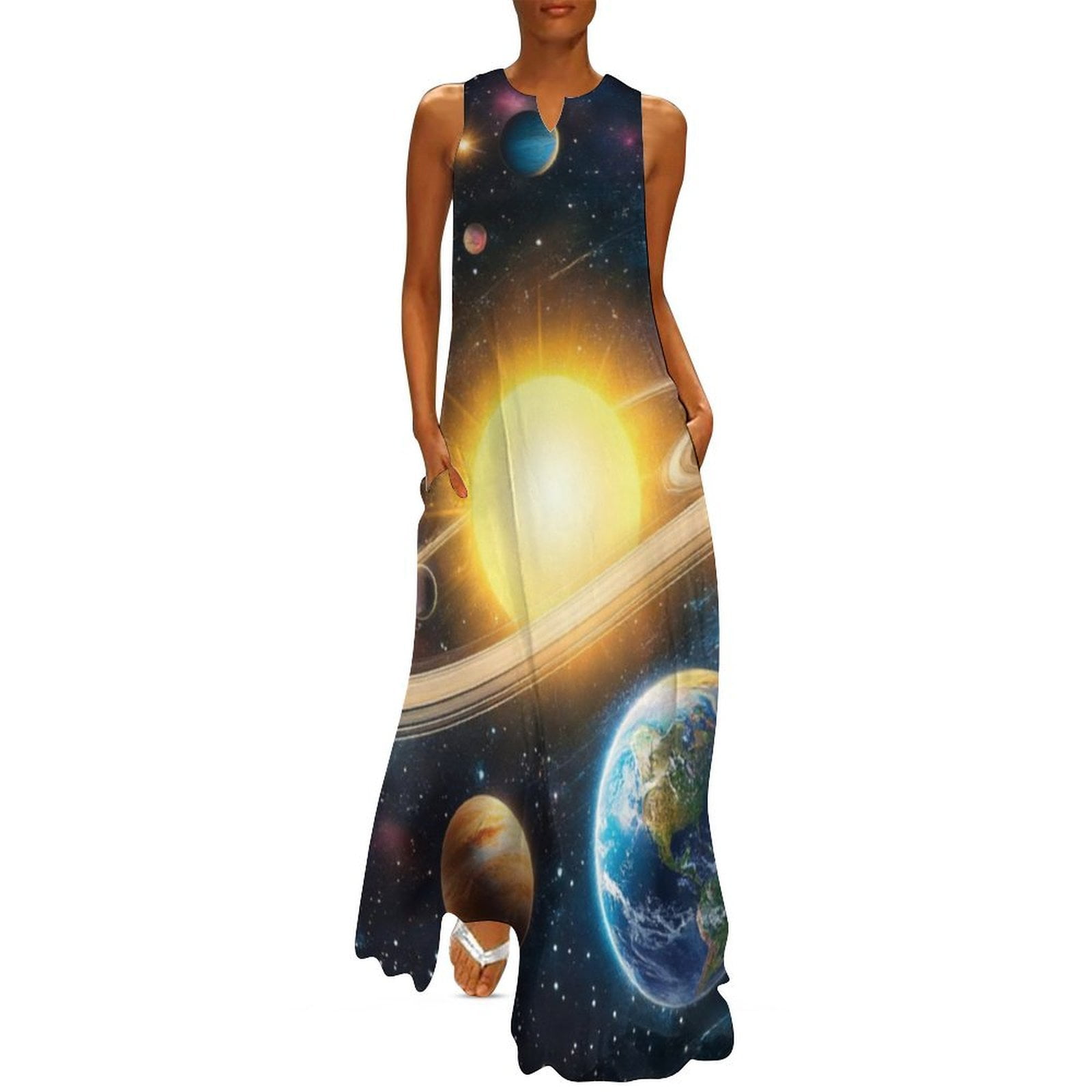 Solar System Space Planet Long Dress luxury evening dresses women ...
