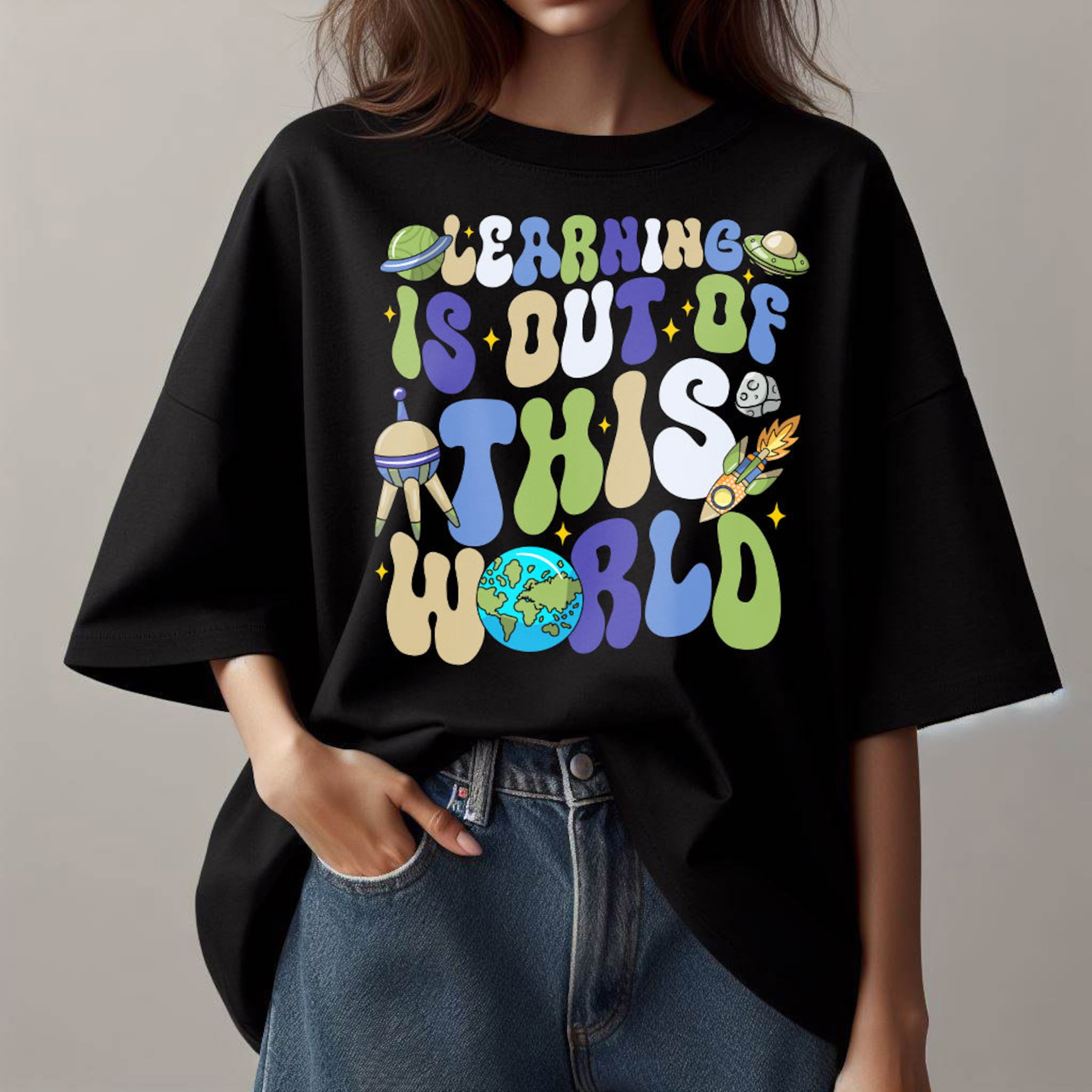 Solar System Teacher Shirt, Learning Is Out Of This World Shirt, Back ...