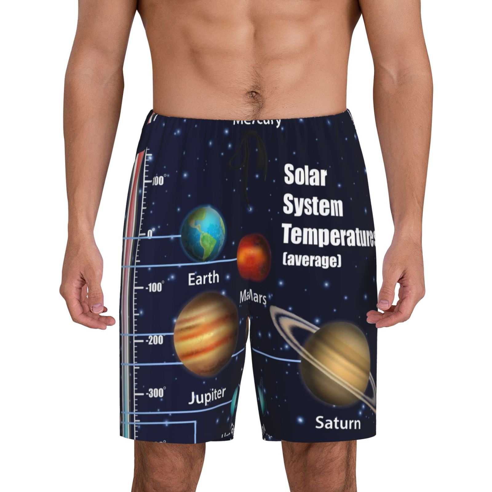 Solar System Temperatures Diagram Mens Pajama Shorts, Men's Soft Lounge ...