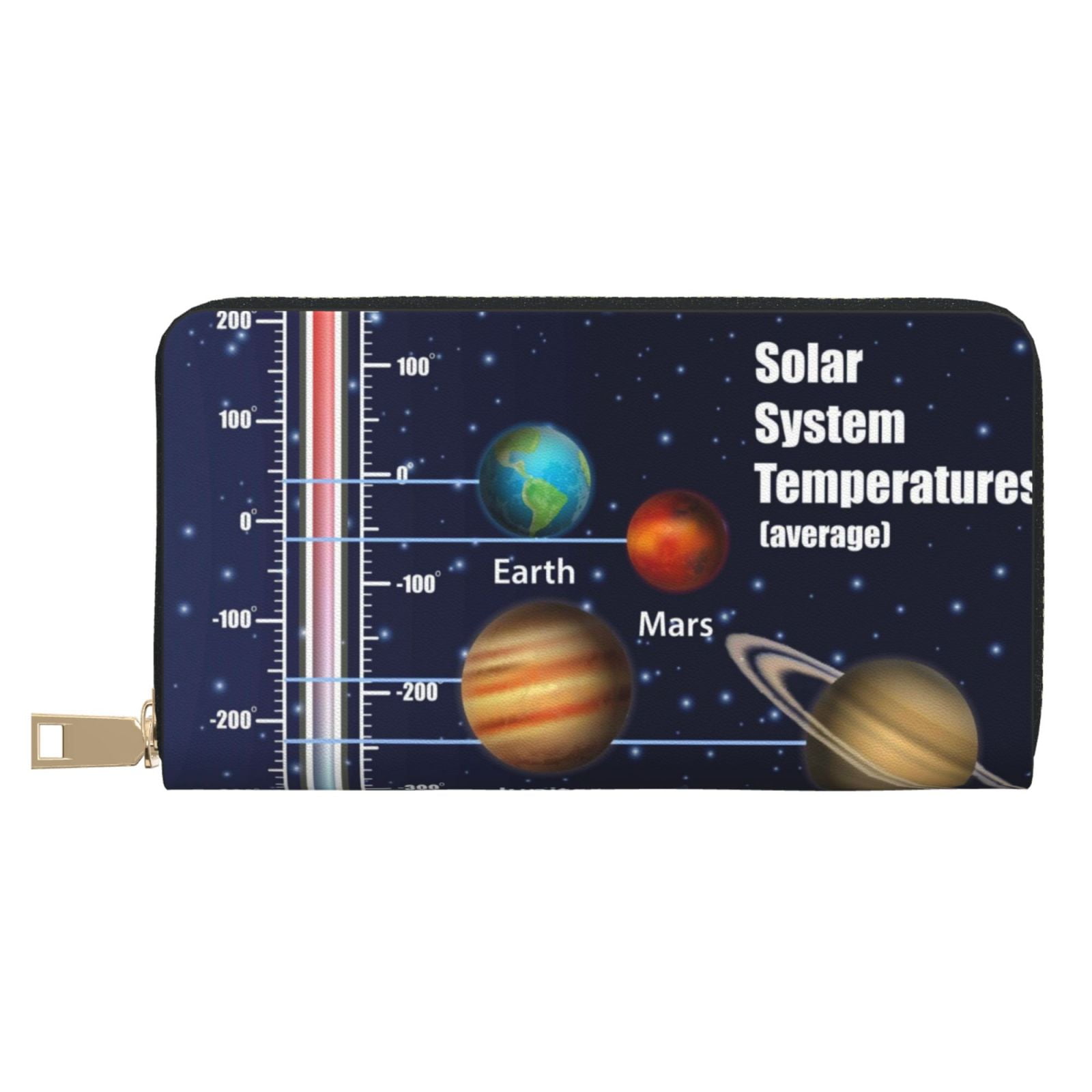 Solar System Temperatures Diagram Wallet Women, Leather Bifold Multi ...