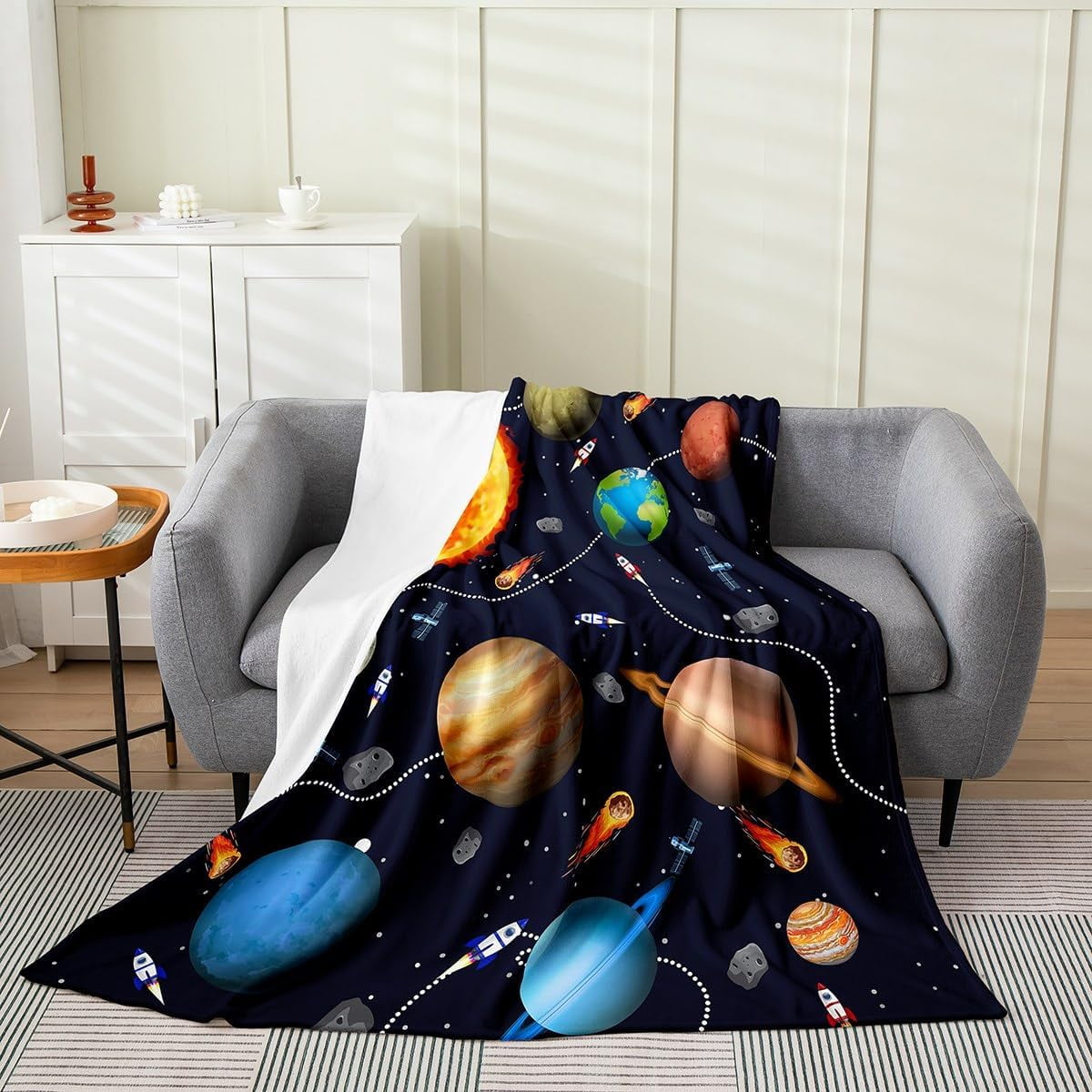 Solar System Throw Blanket 40x50,Astronomy Planets Blanket All Season ...