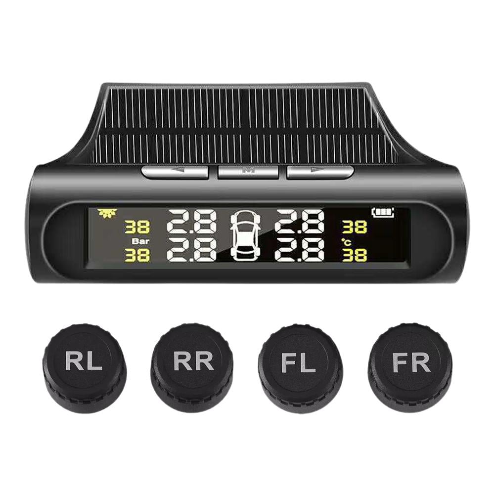 Solar TPMS Car Tire Pressure Alarm System With 4/6 Sensors Temperature ...