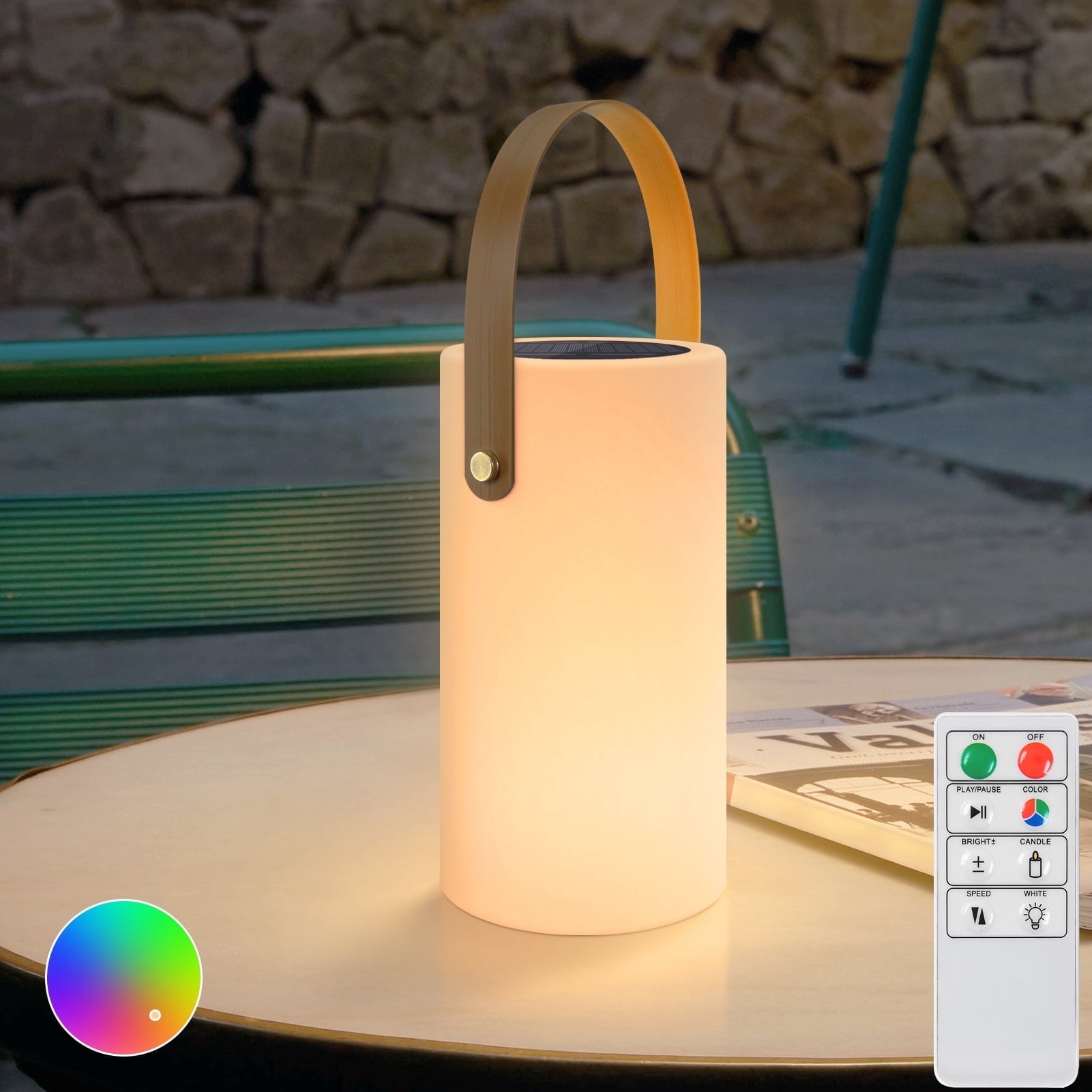 Nice--Buy Solar LED Table Lamp, Portable Cordless Rechargeable RGB ...
