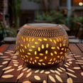 Solar Table Lanterns Outdoor Waterproof - LED Lamp Bronze Metal Table ...